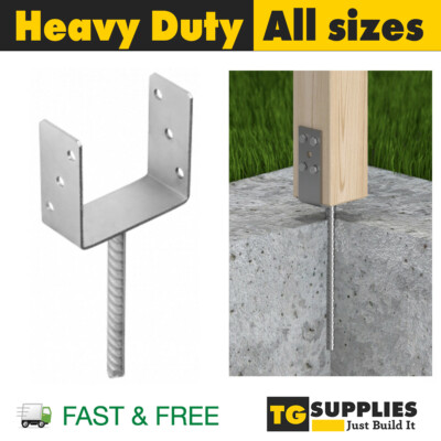 Heavy Duty Galvanised U Shape Pergola Gazebo Post Support Foot Base ...