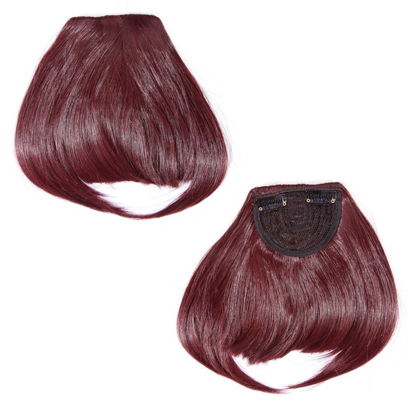 Straight Front Bangs Fringe Piece Clip In Hair Extensions Real Natural ...