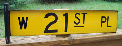 Vtg Chicago Street Sign, W 21st Pl, Porcelain on Steel , Double Sided ...