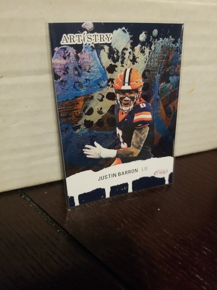 2025 Sage Artistry Blue #77 Justin Barron Dallas Cowboys RC | eBay