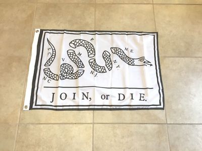 2x3 Join or Die Benjamin Franklin Snake Flag 2'x3' Banner Brass ...