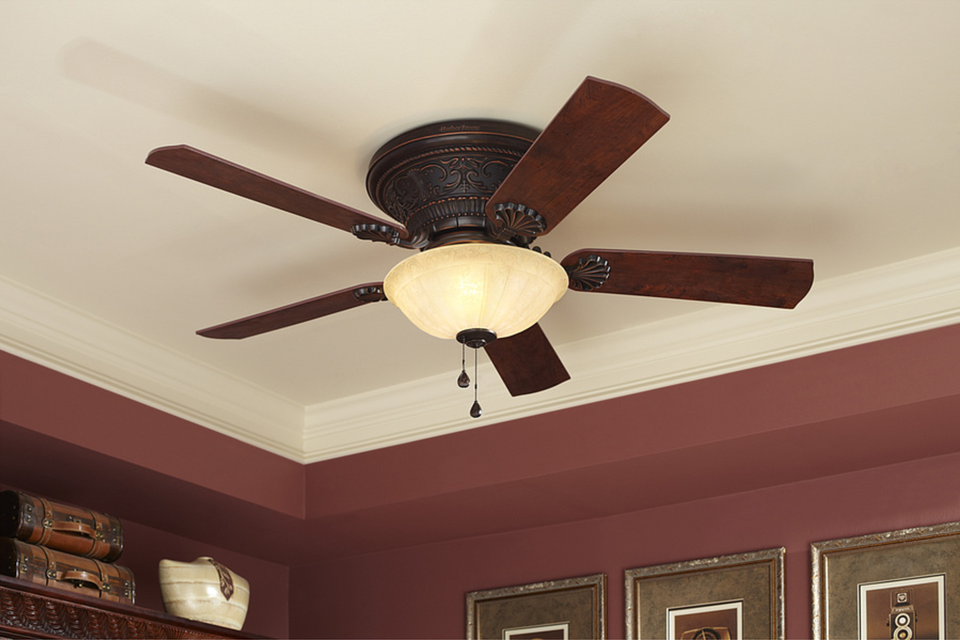 Old World Bronze 52" Ceiling Fan 3-Speed Pull Chain Bowl Light Tuscan ...