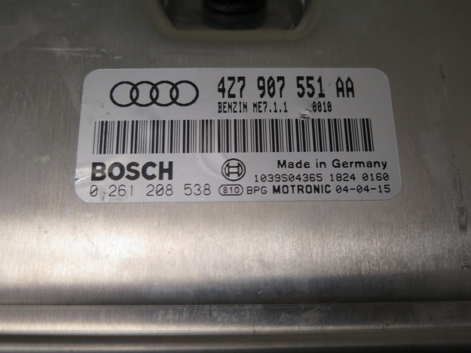 2004-05 Audi A6 Allroad 2.7t Turbo A/T Engine Computer ECU 4ZT 907 551 ...