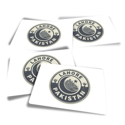 4x Rectangle Stickers - Pakistan Lahore Flag Travel Moon #7438 | eBay