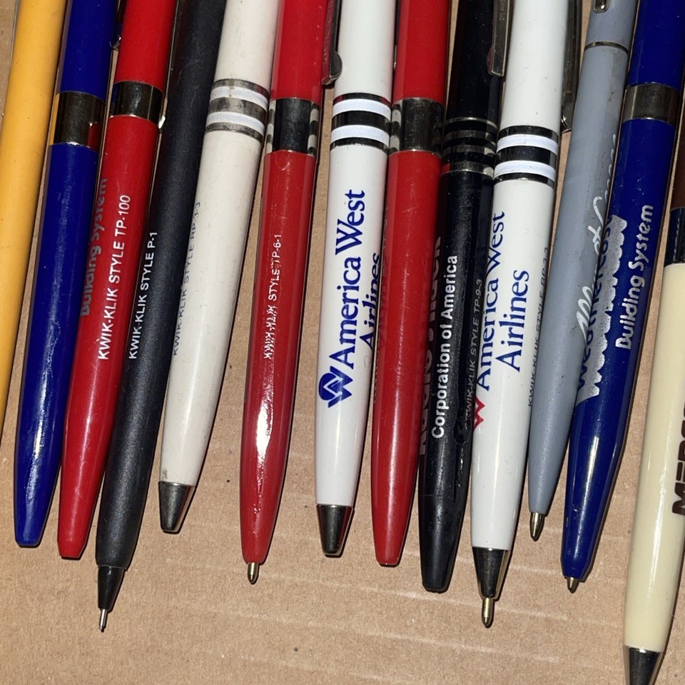 Vintage Advertising Pens- All Kwik Klik- LOT of 22 Pens & 2 Mechanical ...