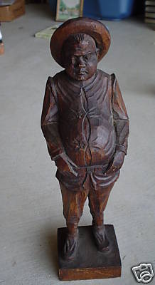 Vintage Hand Carved Wood Fat Man Statue Carving LOOK | eBay