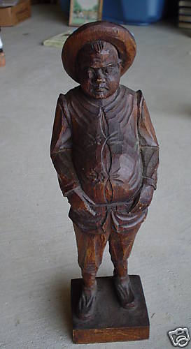 Vintage Hand Carved Wood Fat Man Statue Carving LOOK | eBay