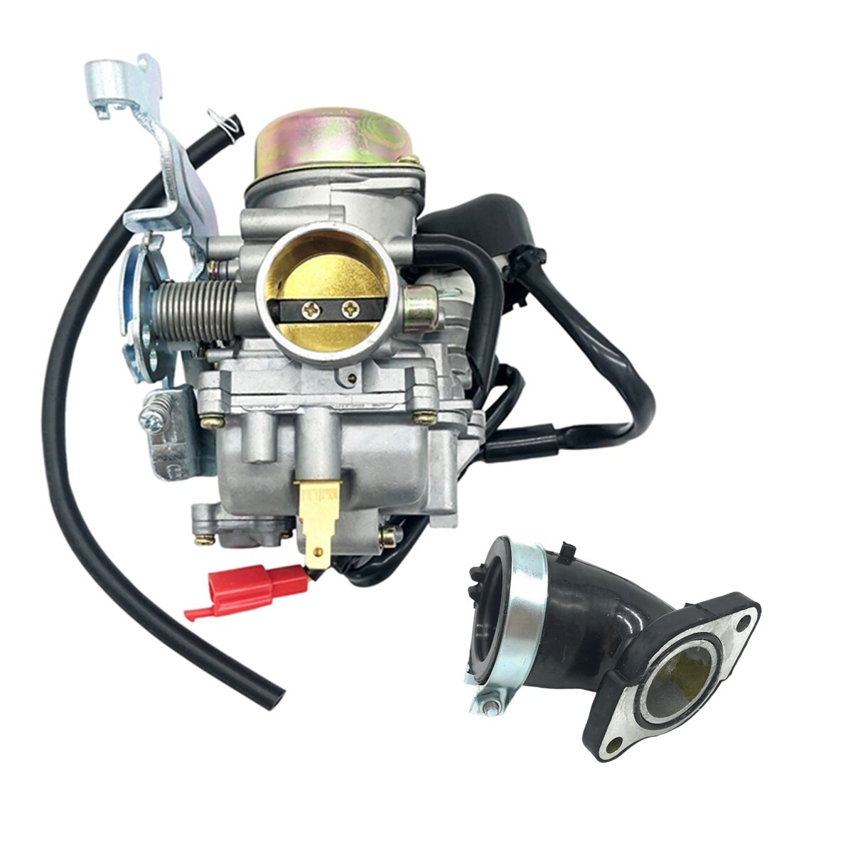 Tuned Carburetor W/ Manifold For Manco Talon Linhai Bighorn 260cc 300cc ...