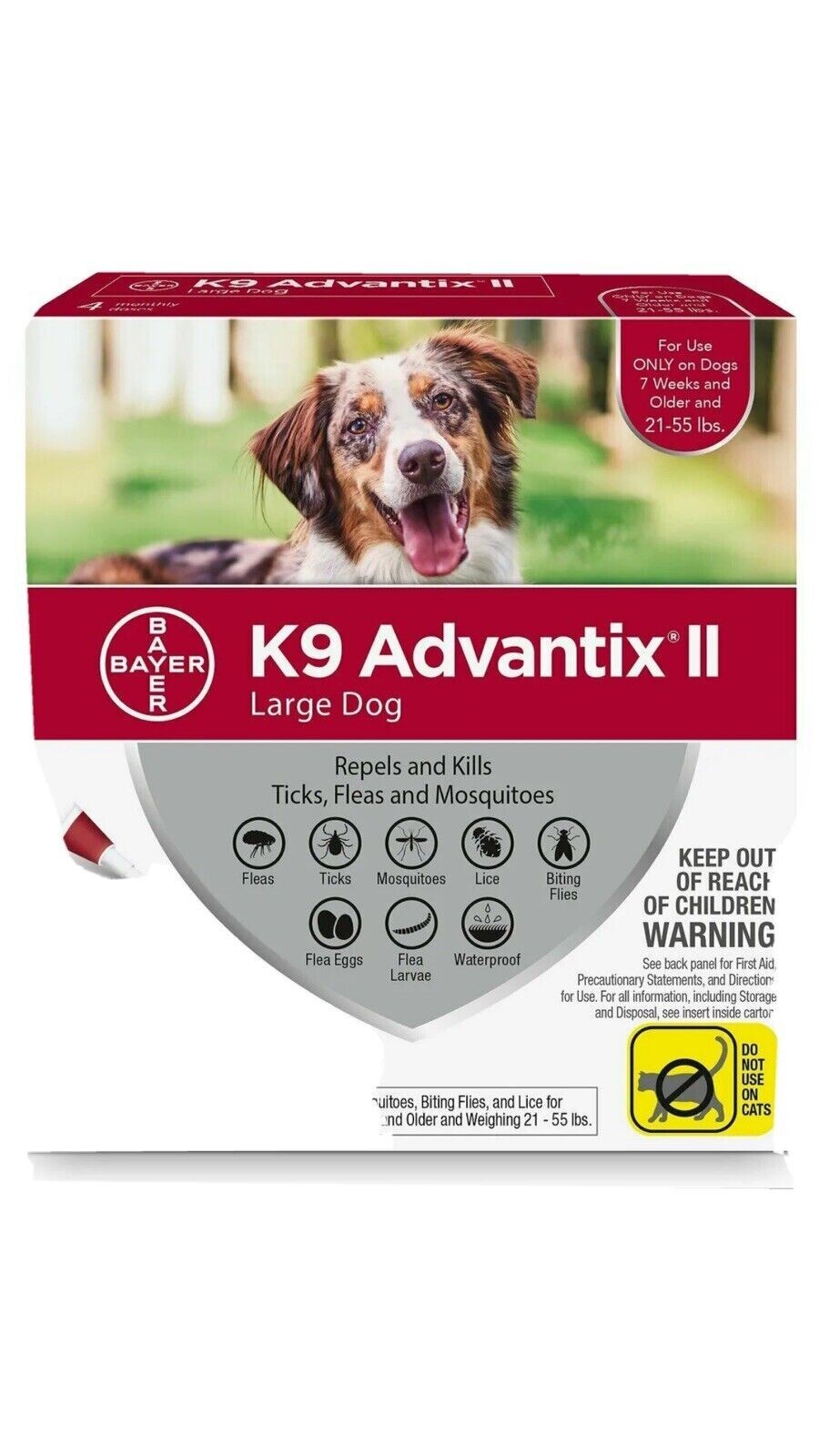 K9 Advantix II Flea & Tick Prevention for Large Dogs 21-55 Lbs 4 Monthly Doses 724089616265 | eBay