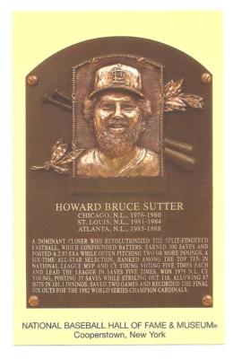 2006 Bruce Sutter HOF Plaque Postcard Postmarked on Induction Day 7/30 ...