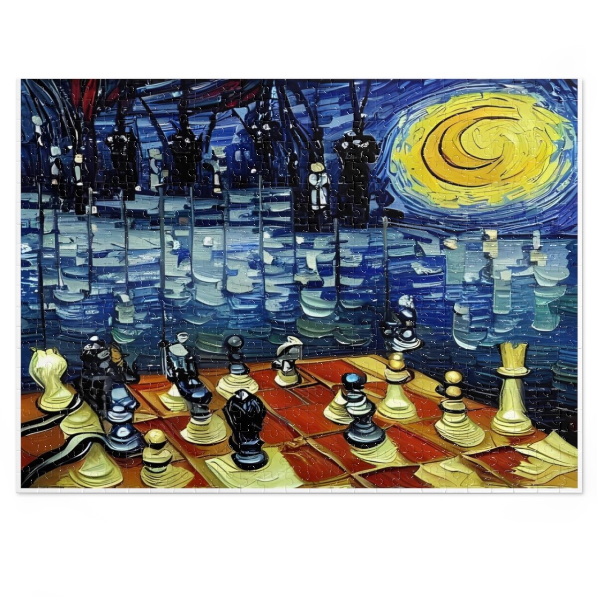 Deluxe Puzzle Starry Chess Night 252 or 500 Piece Puzzles Chess Art | eBay