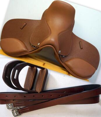 14" 15" TAN MiNi PoNy EngLish SaddLe JuMp Close Contact Option Lthrs 48 ...