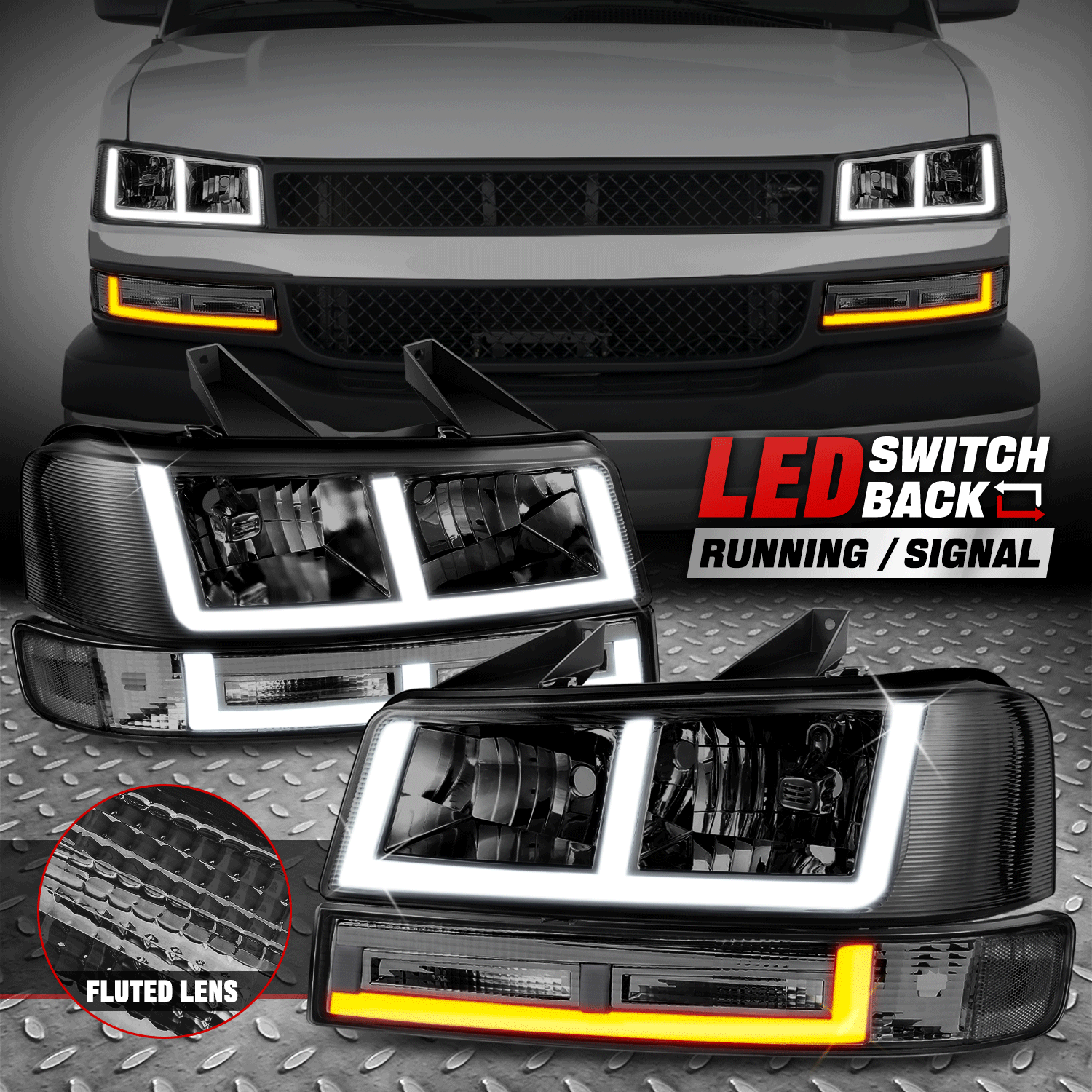 [Switchback E-LED DRL Signal]For 03-23 Express Savana 1500-3500 ...