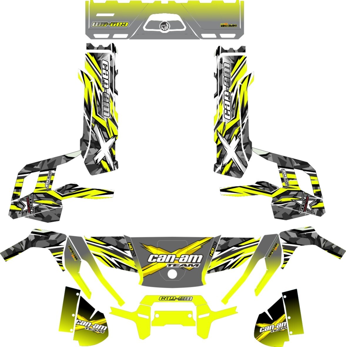 UTV Can am Defender HD5 HD7 HD8 HD9 HD10 Decal Graphics Stickers Full ...