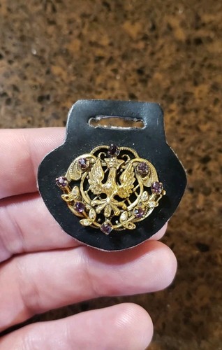 RARE VINTAGE POLISH WOMENS ASSOCIATION CREST BADGE MEDAL PIN BROOCH W ...