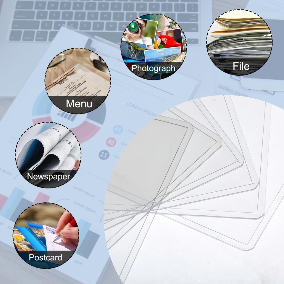 10 Pack 9" x 12" Rigid Print Protectors, Clear Hard Plastic Sheet ...
