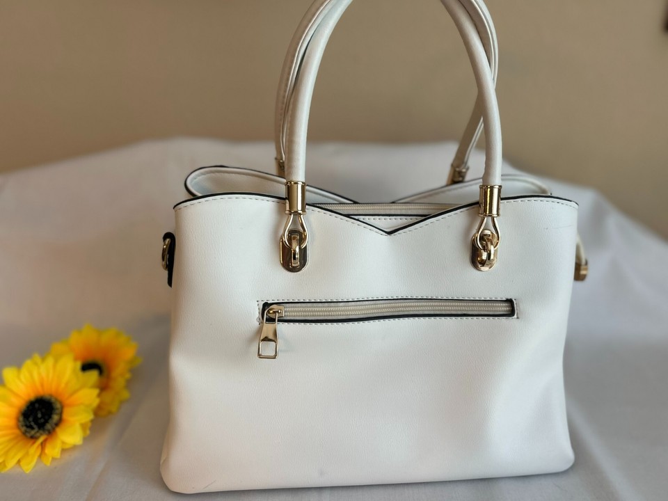 Danbaoly - Faux Leather Yellow/Cream Shoulder Strap or Top Handle Purse ...