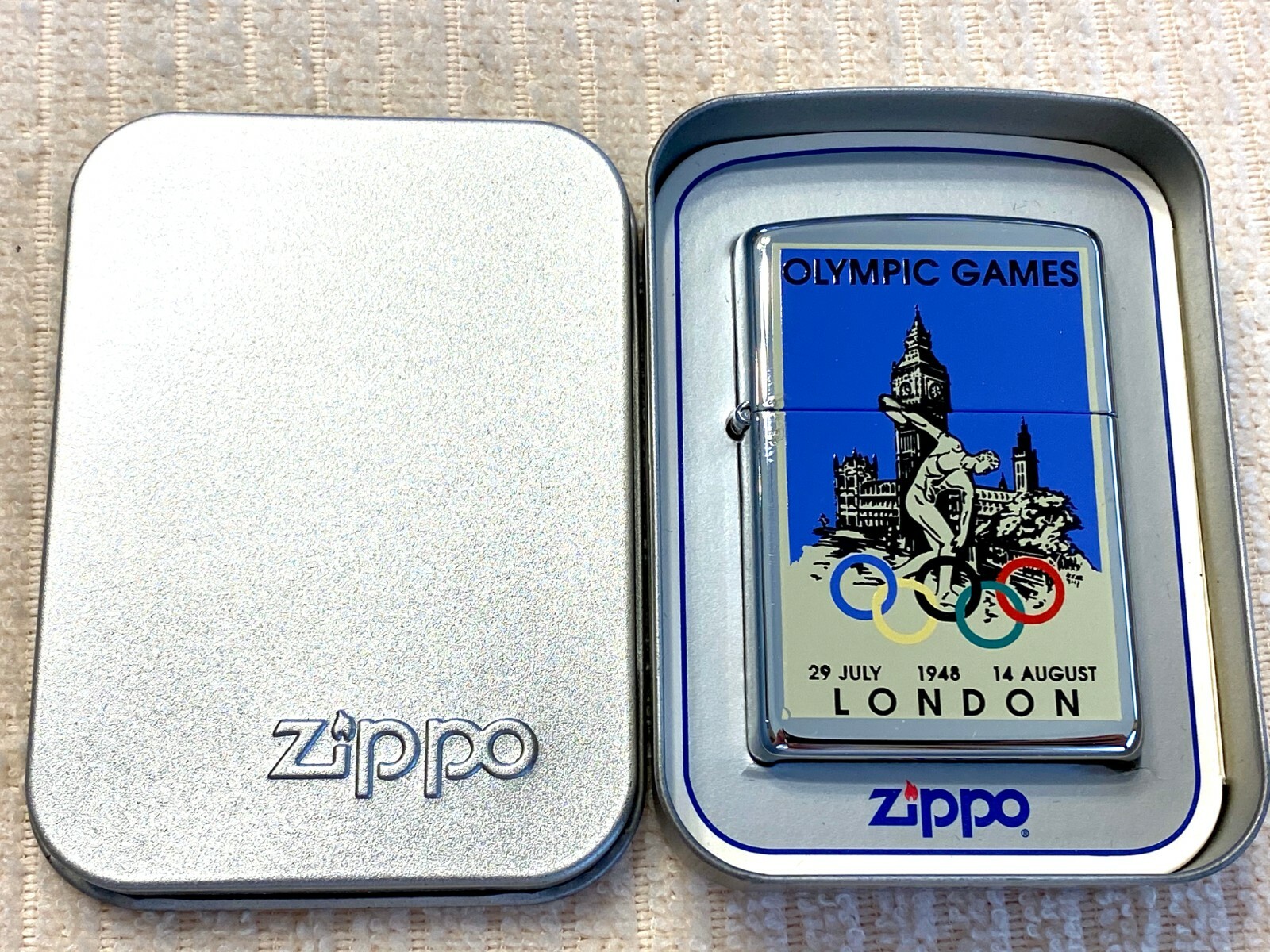 New Rare Vintage 1996 Olympic Games London Zippo Lighter - Made in USA ...