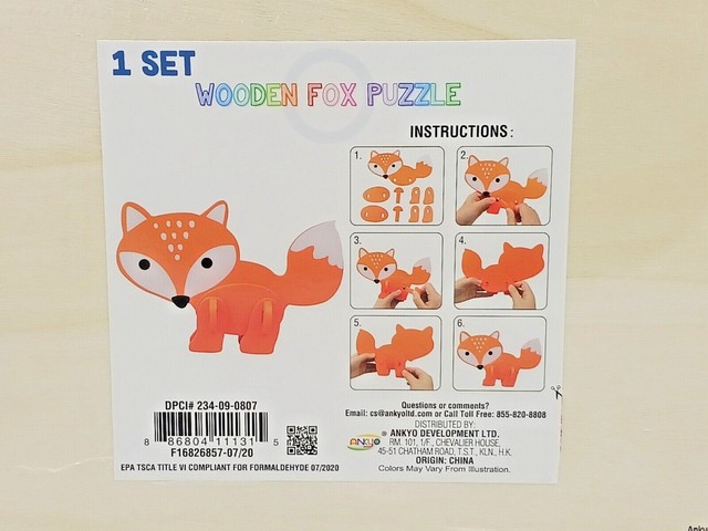 Ankyo Development Wooden orange fox Puzzle. Age 4 for sale online | eBay