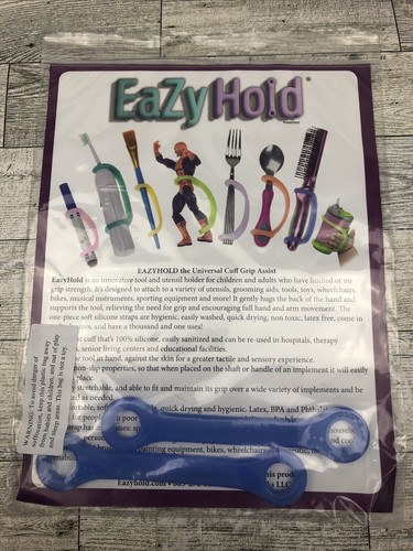 EazyHold Blue Silicone Universal Cuff, Large Daily Living Aid 2-Pack 5 ...
