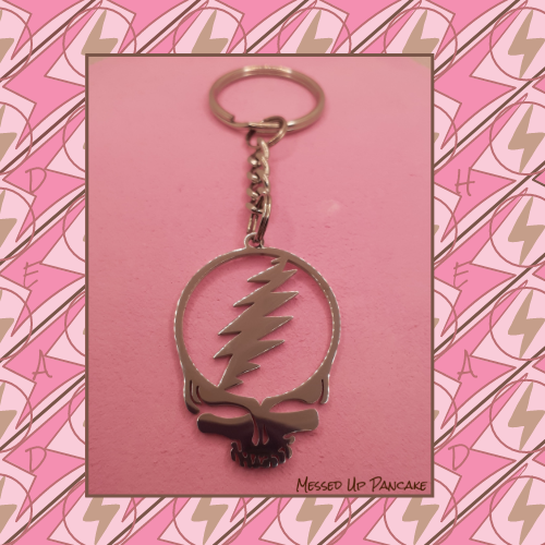 Grateful Dead Inspired Keychain Stealie Skull Themed Key Ring Deadhead ...