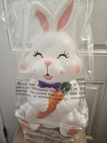 2 Ft Easter Bunny Holding Carrot Blow Mold Lighted Decor | eBay