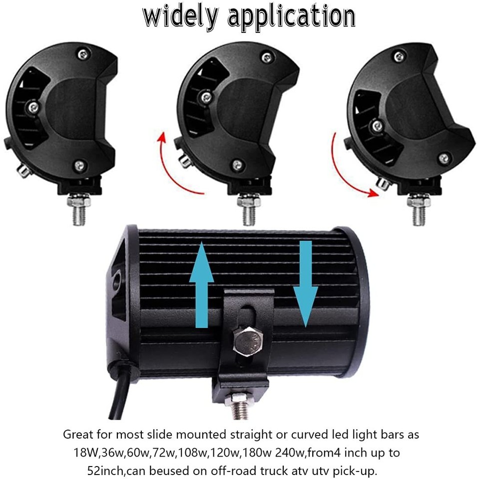 LED Light Bar Mounting Brackets Set Universal for LED Light Bar Work ...