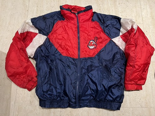 Vintage Cleveland Indians Chief Wahoo Turbo Zone Zip Baseball Jacket Sz ...