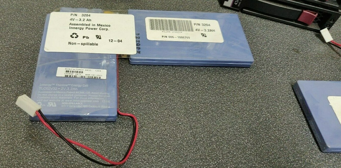 IBM 006-1086769 Controller Cache Battery 4V-3.2Ah P/N: 3204 - Lot of 2 ...