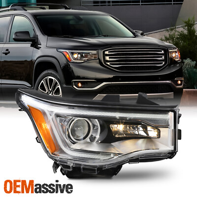 For 2017-2019 GMC Acadia Halogen Headlight w/ LED DRL Passenger Chrome ...