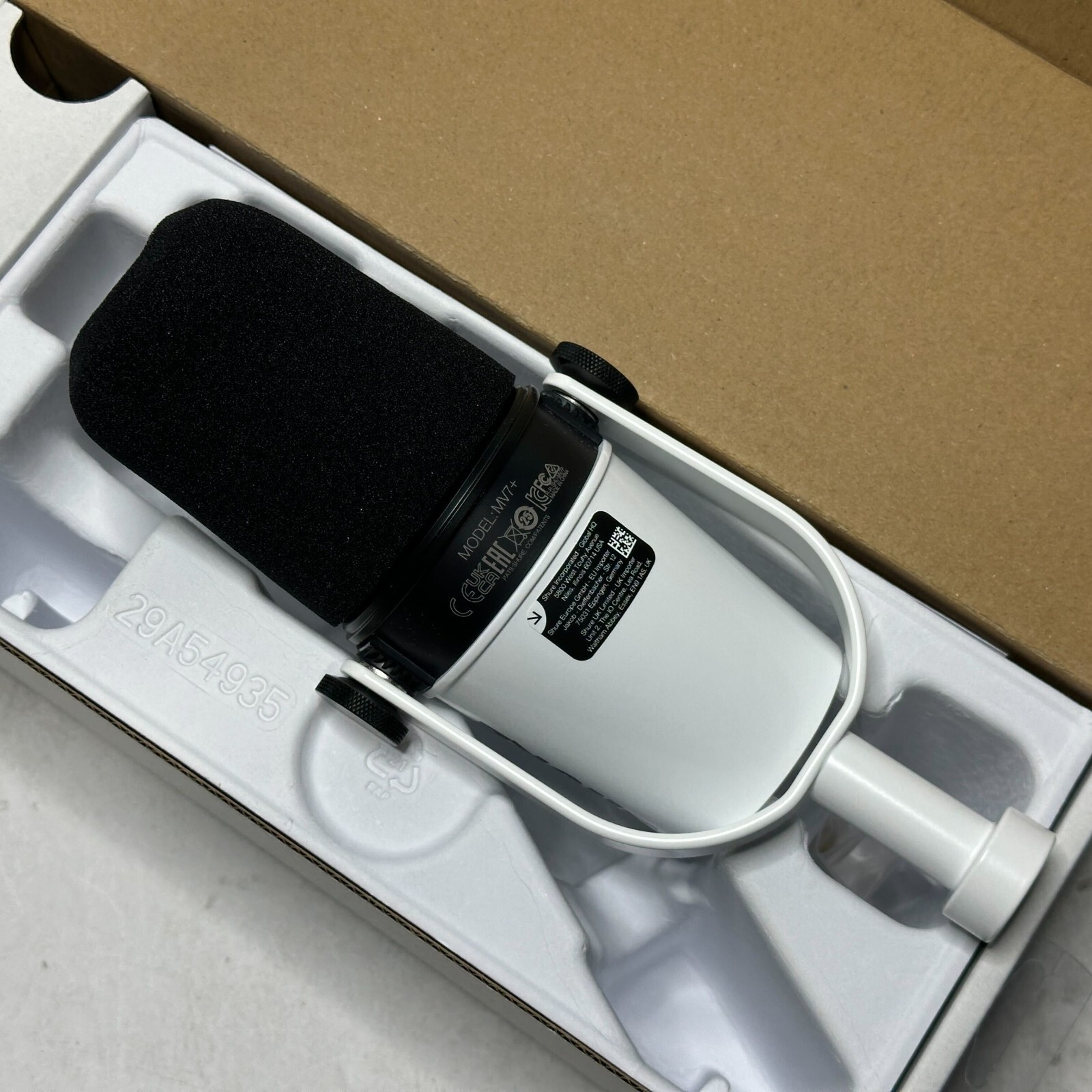 Shure MV7+ Hybrid USB-C and XLR Dynamic Podcast Microphone White Works ...