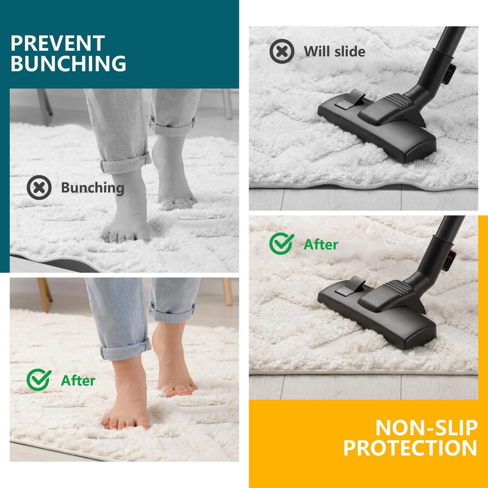 Non Slip Rug Pad Gripper 2x6 Feet Extra Thick Pads Hardwood Floors,Anti ...