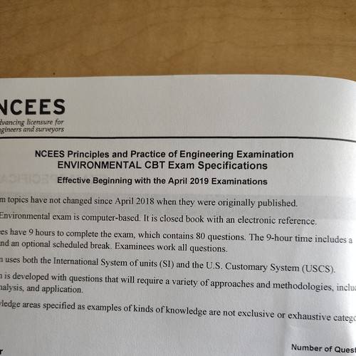 NCEES PE Environmental Practice Exam | eBay
