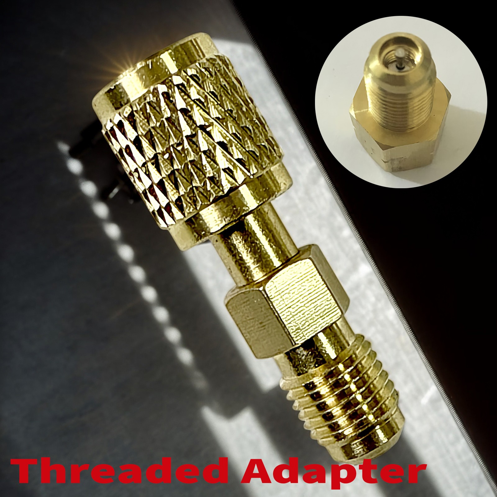 HVAC R32 R454B/R32 A2L Reverse Thread 1/4” Female, 1/4” Male Adapter ...