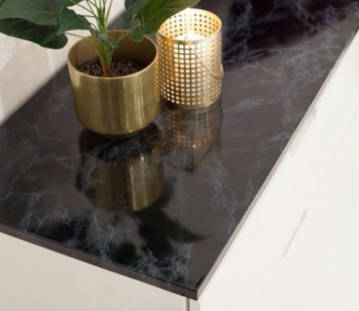 2mX67cm DC FIX BLACK MARBLE GRANITE STICKY BACK PLASTIC SELF ADHESIVE ...