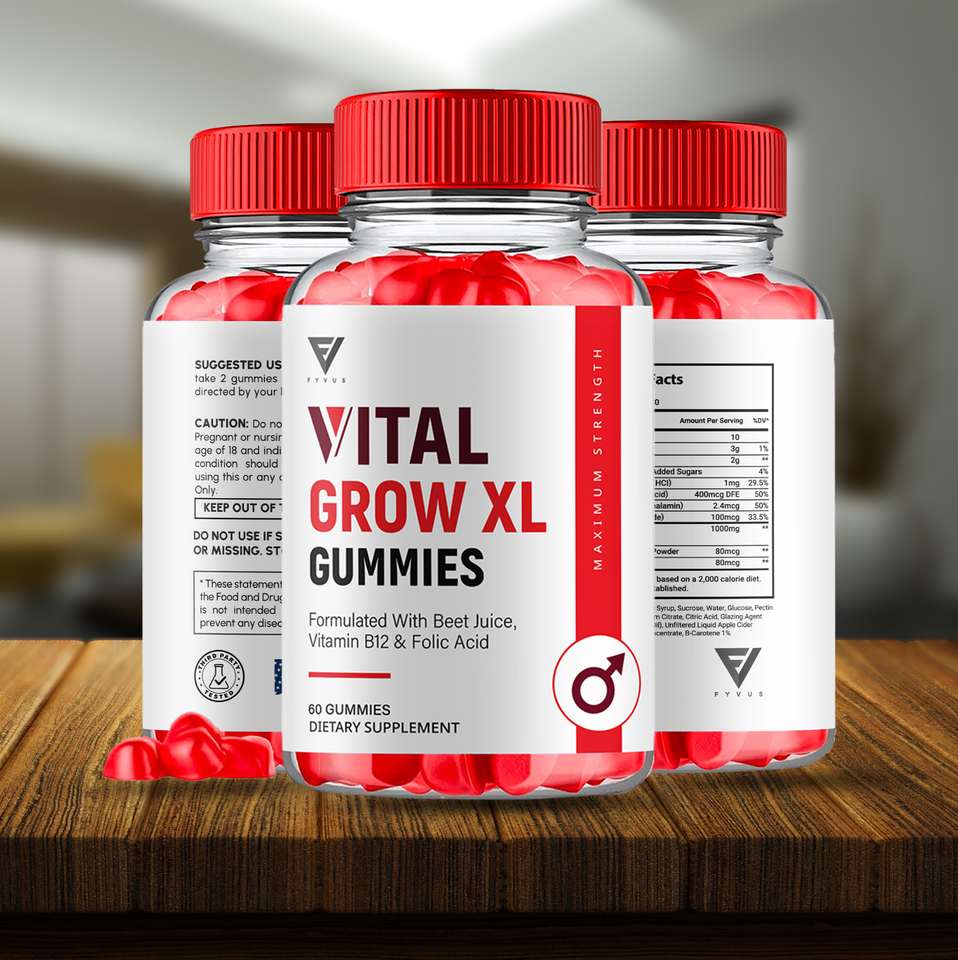 (3 Pack) Vital Grow XL Gummies, Vital Grow XL Maximum Performance (180 ...