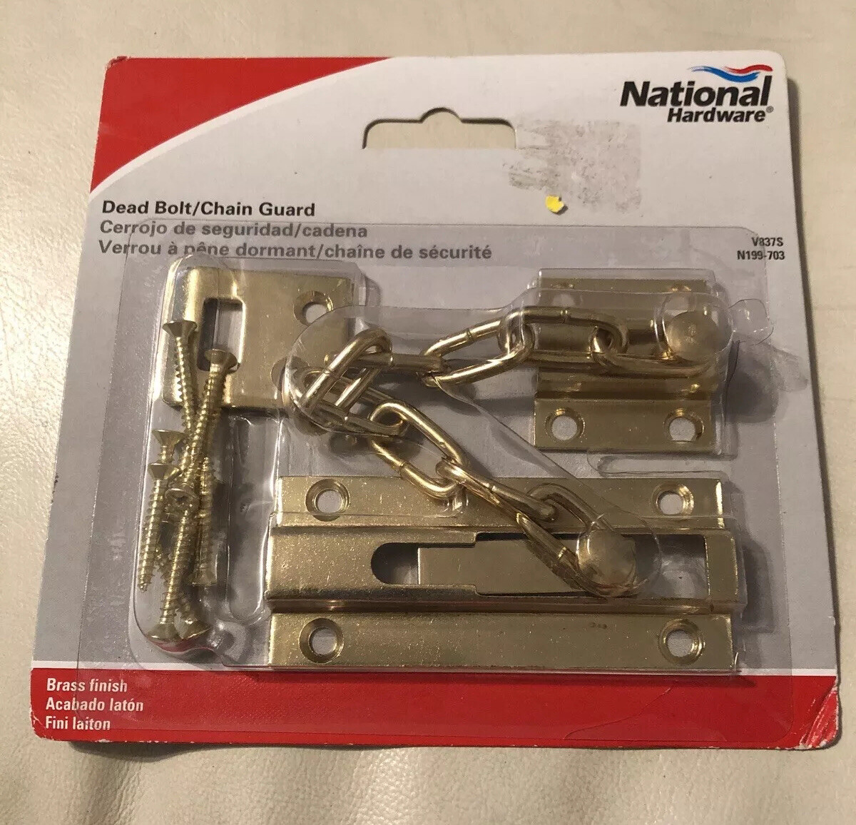 LOT OF 3 - NATIONAL DEAD BOLT / CHAIN GUARDS- #V837S / N199-703 Brass ...