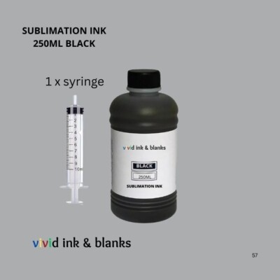 Sublimation ink for all Epson eco-tanks & deskt printers, Black 250ml ...