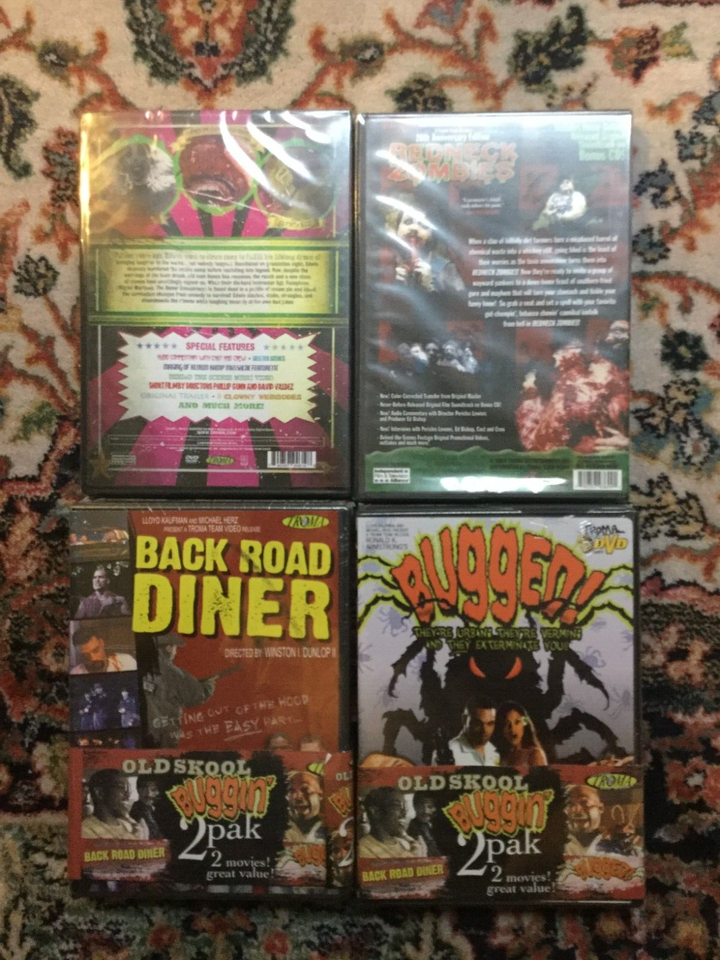 4 New Troma DvDs : Klown Kamp Massacre + Redneck Zombies + Bugged ...