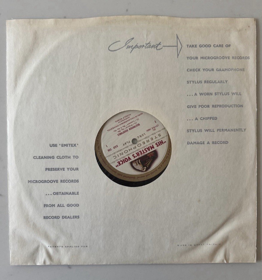 HMV ASD 336 Beethoven Overtures Rudolf Kempe Berlin Philharmonic ED1 W ...