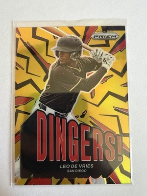 LEO DE VRIES 2025 PANINI PRIZM DINGERS! BASEBALL RED SAN DIEGO /199 15 ...
