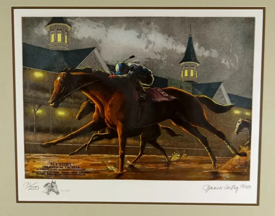 Jenness Cortez ALYSHEBA 1988 HORSE OF THE YEAR Signed Etching 171/250 ...