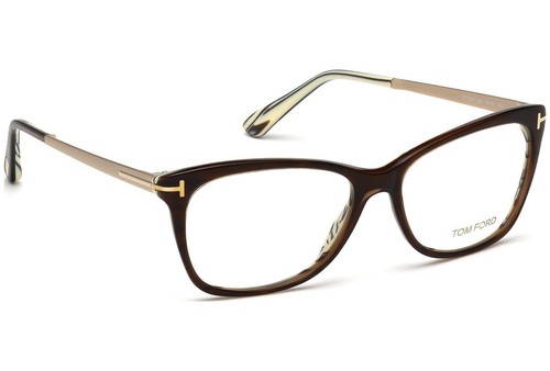 Tom Ford TF5353 FT5353 Brown Gold 050 CAT EYE Plastic Eyeglasses Frame ...