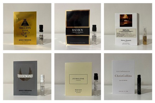 6 Men's Cologne Perfume Fragrance Sample Size Spray Set New in card ...