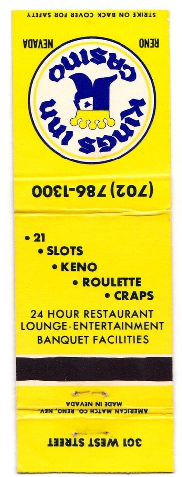 Kings Inn Casino Matchbook Cover Reno icmsc5 | eBay