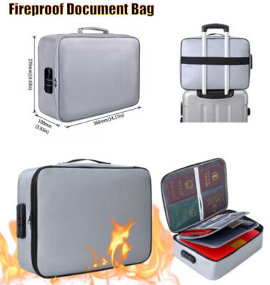 Fireproof Document Box With Locks Waterproof File Storage Organizer Box ...
