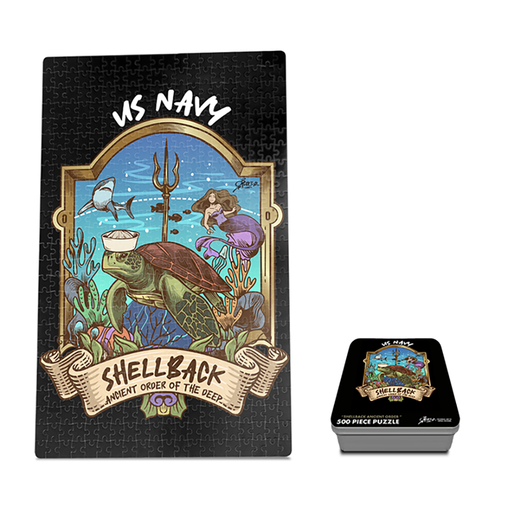 Trusty Shellback US Navy 500pc Jigsaw Puzzle Matching Tin USN Military ...