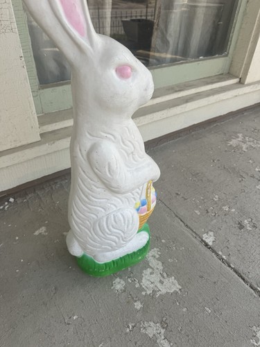 Union Products White Easter Bunny Blow Mold Vintage Signed Don ...