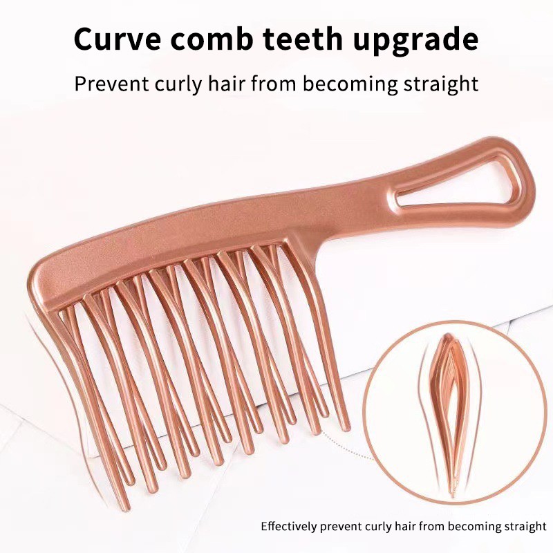 Double Row Wave Big Tooth Comb Wide Tooth Ladies Special Perm Curly ...