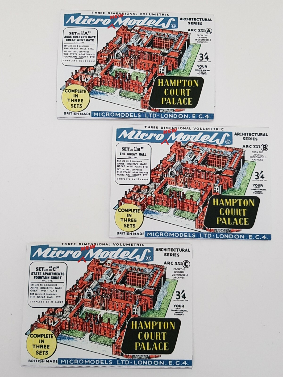 Micromodels HAMPTON COURT PALACE COMPLETE SET Micro New Models card ...